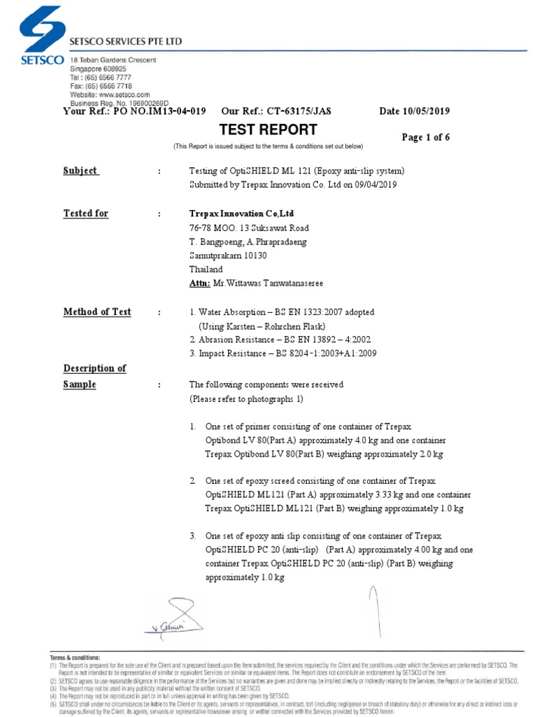 Testing of Epoxy Anti-Slip System Reports Water Absorption and Impact ...