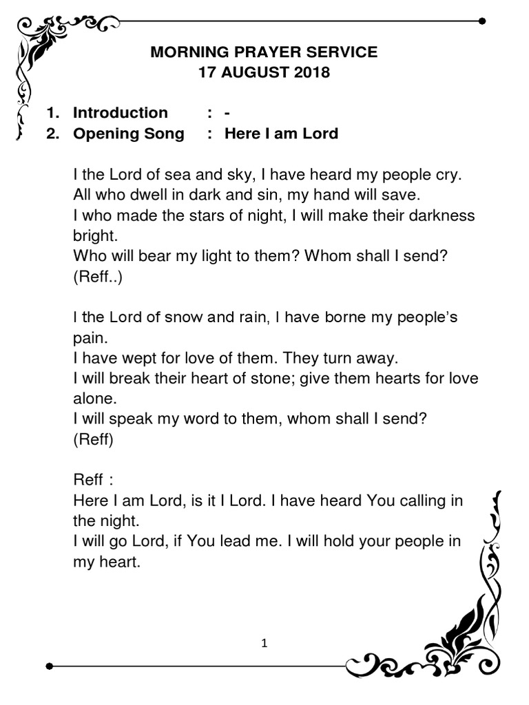MOrning Prayer | PDF | Jesus | Prayer