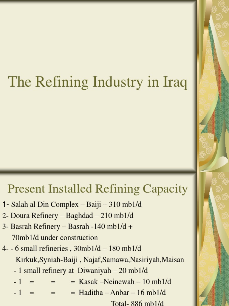 Iraq's Refining Industry: An Overview of Existing and Planned ...