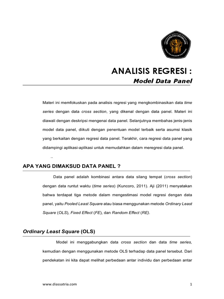 Modul PanelData Eviews | PDF | Metode & Bahan Ajar | Komputer