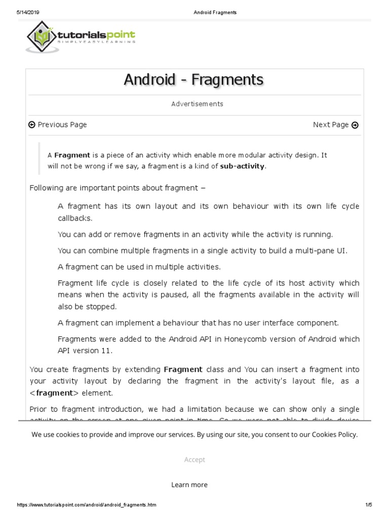 11 Android Fragments Pdf Android Operating System Class Computer Programming