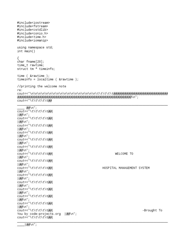 Hospital Management Project | PDF | Software | Computing