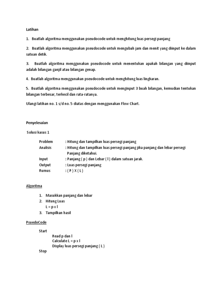 Algoritma dan Flowchart Pseudocode | PDF | Metode & Bahan Ajar | Komputer