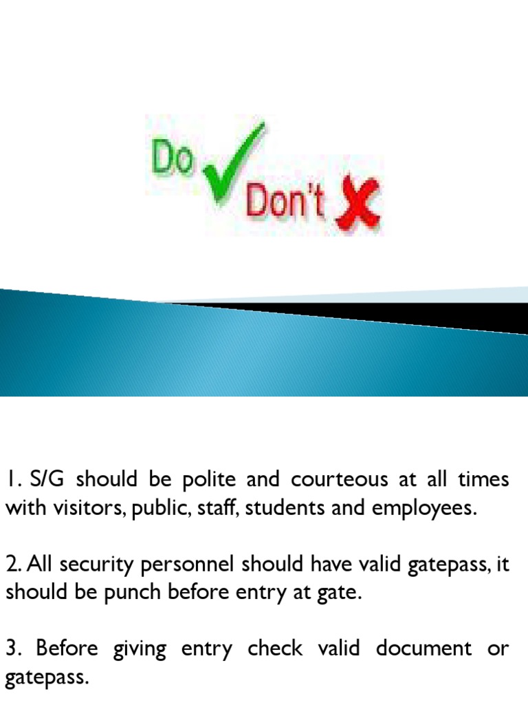 Security Guard Duties and Protocols | PDF