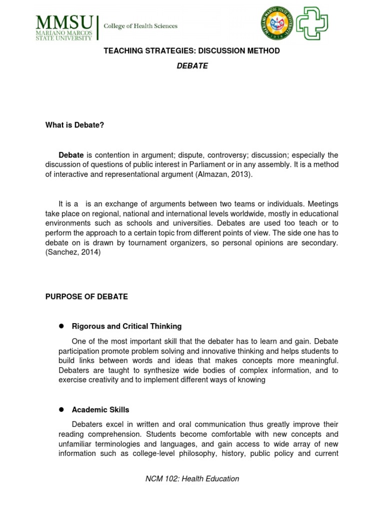 TEACHING STRATEGIES Debate FINAL | PDF | Critical Thinking | Learning