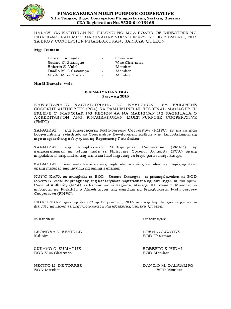 Resolution Accreditation PCA | PDF