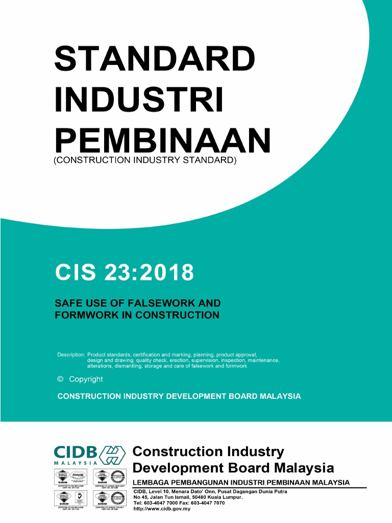 CIS23-2018 Safe Use of Falsework and Formwork in Construction | PDF