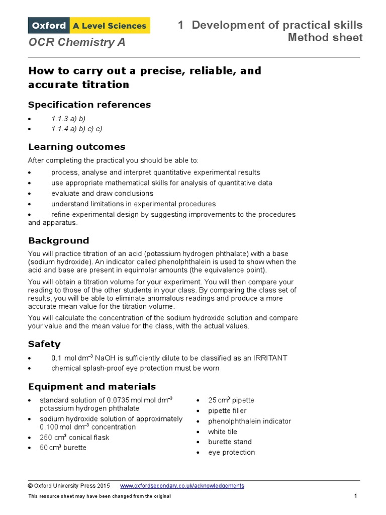 Chemical Paper | PDF | Titration | Chemistry