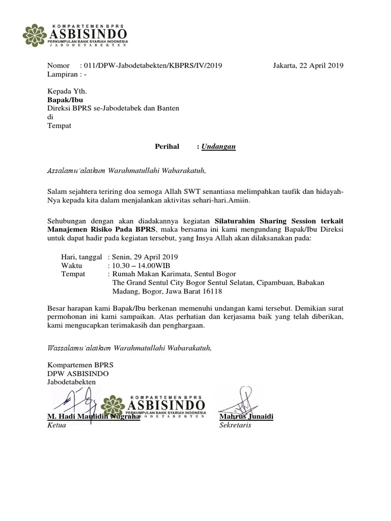Undangan Silaturahim Dan Sharing Session | PDF
