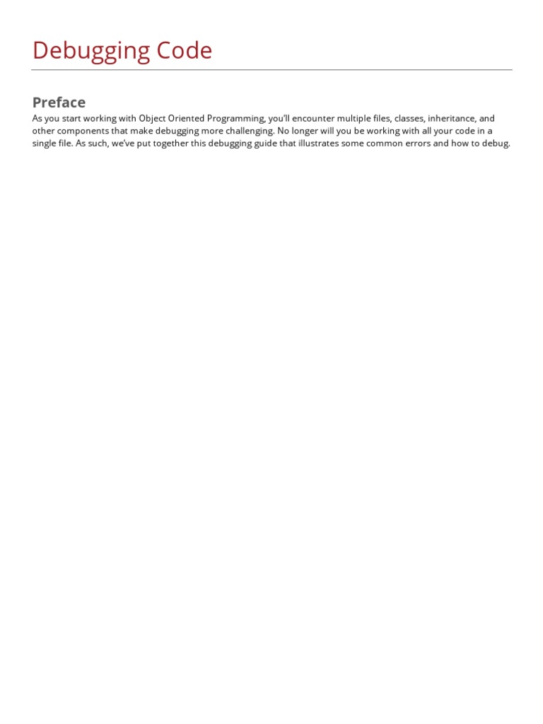 Debugging Code | PDF | Class (Computer Programming) | Subroutine Debugging Code | PDF | Class (Computer Programming) | Subroutine