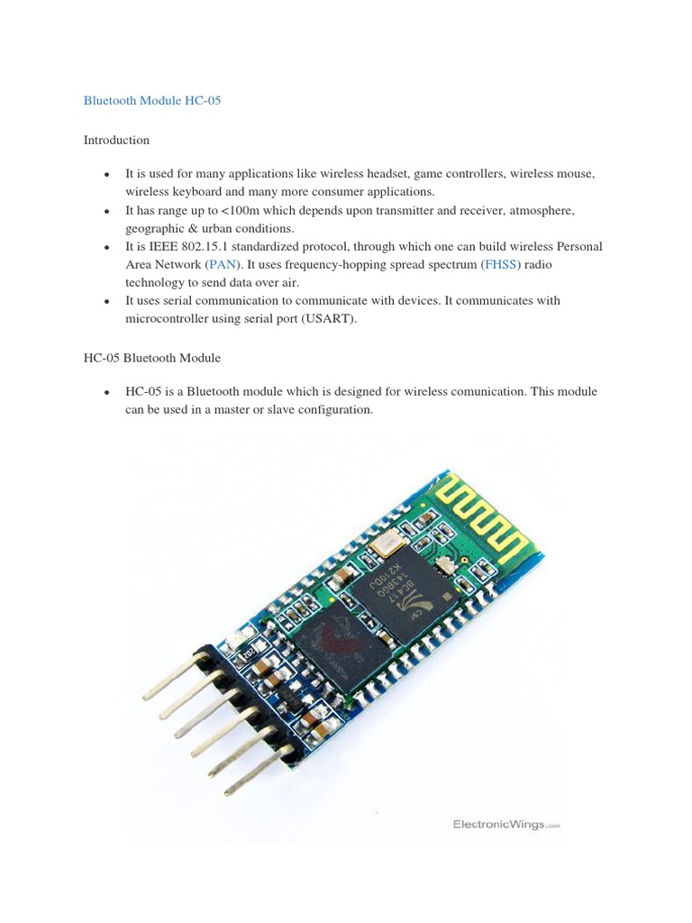 hc05 Data | PDF | Bluetooth | Wireless