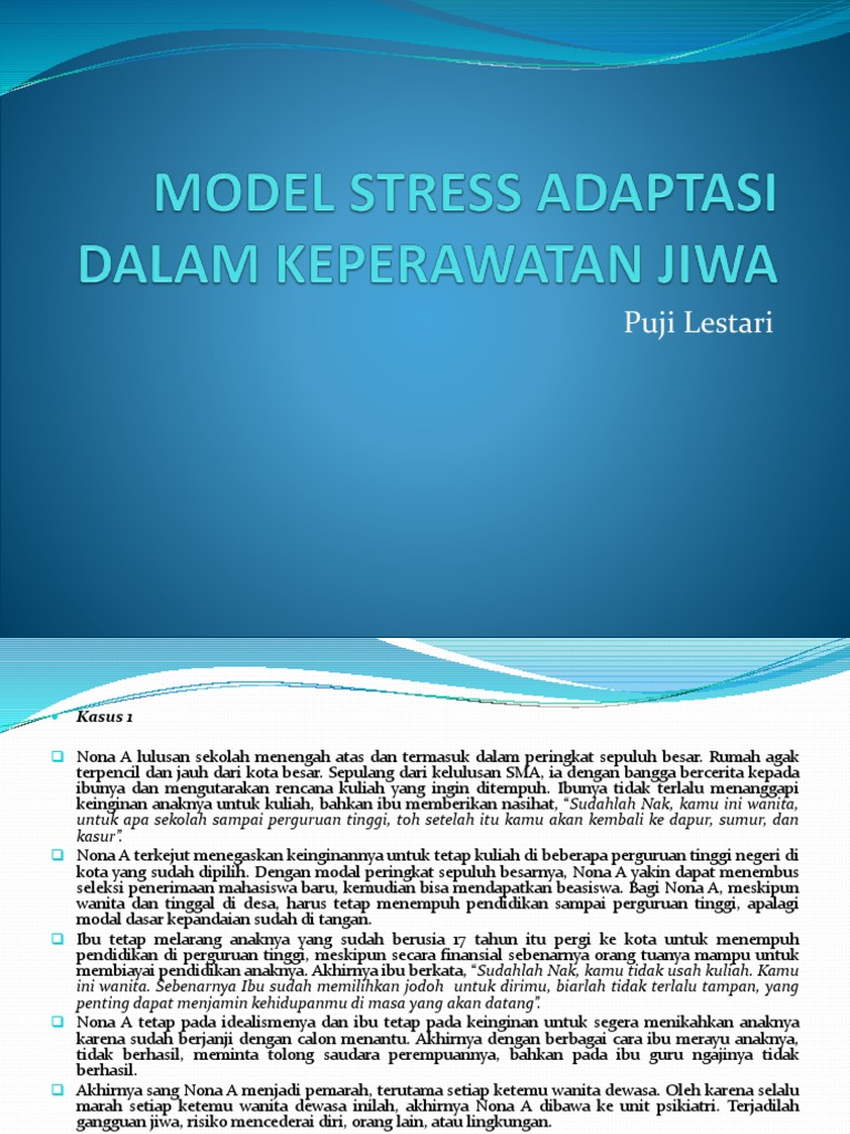 Model Stress Adaptasi Dalam Keperawatan Jiwa | PDF