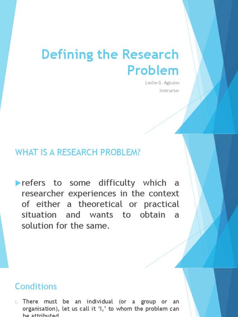 Defining Research Problems | PDF | Hypothesis | Theory