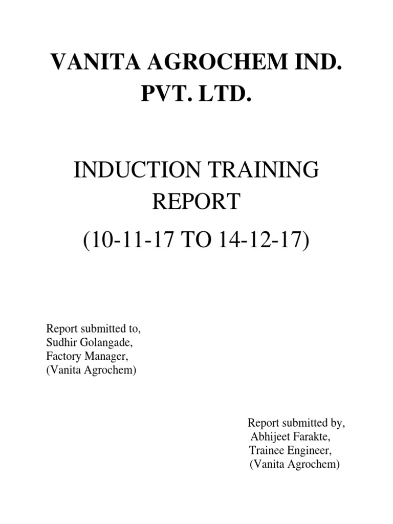 Induction Report | PDF | Business