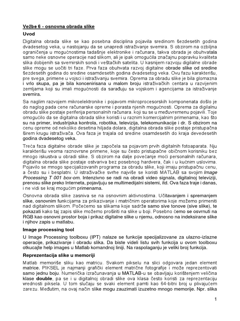 Obrada Slike U Matlabu | PDF