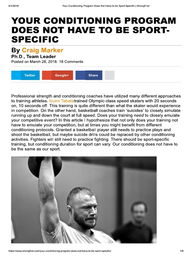 Your Conditioning Program Does Not Have To Be Sport-Specific ...