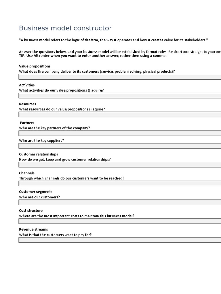 Business Model Tool | PDF
