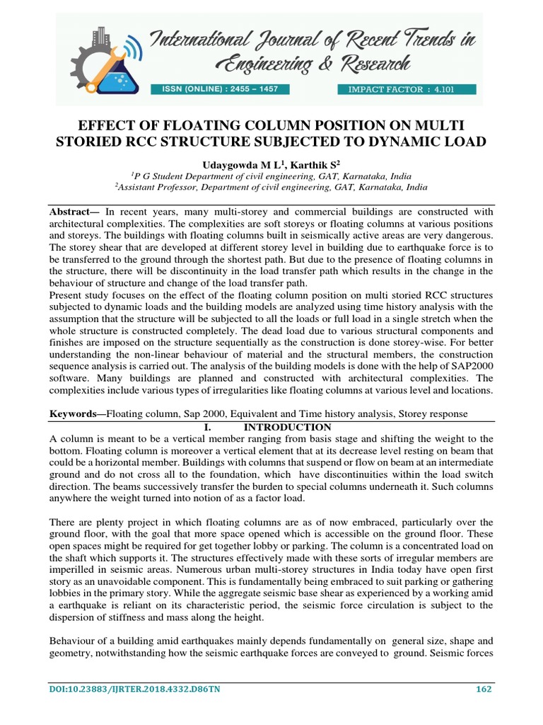 Effect of Floating Column Position On Multi Storied RCC Structures ...