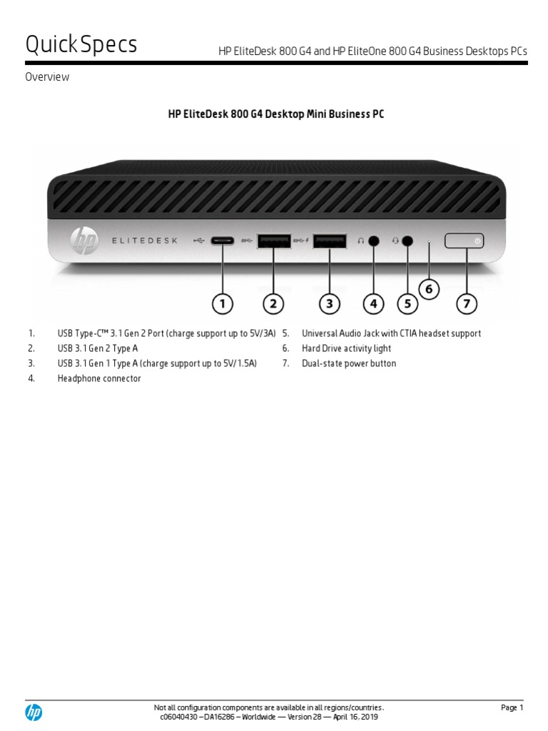 HP EliteDesk PDF | PDF | Solid State Drive | Intel