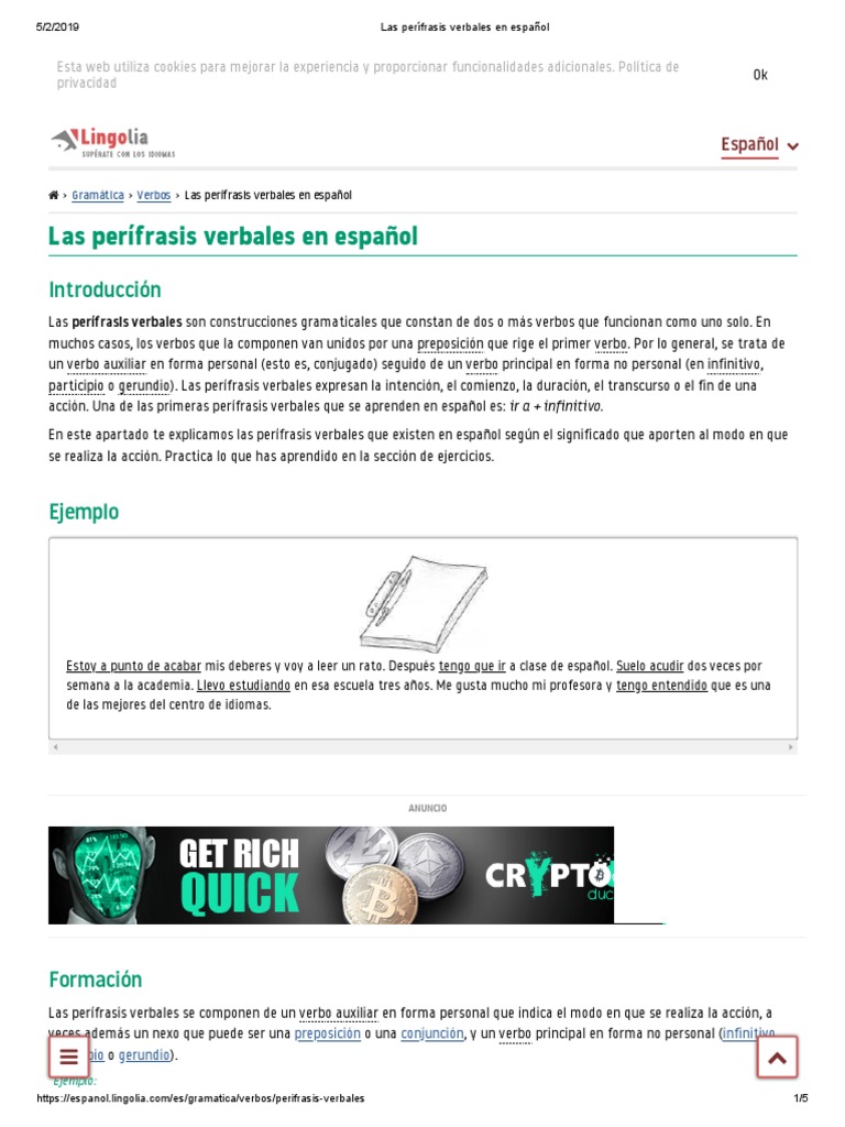 Perífrasis Verbales en Español | PDF | Unidades Semánticas | Verbo