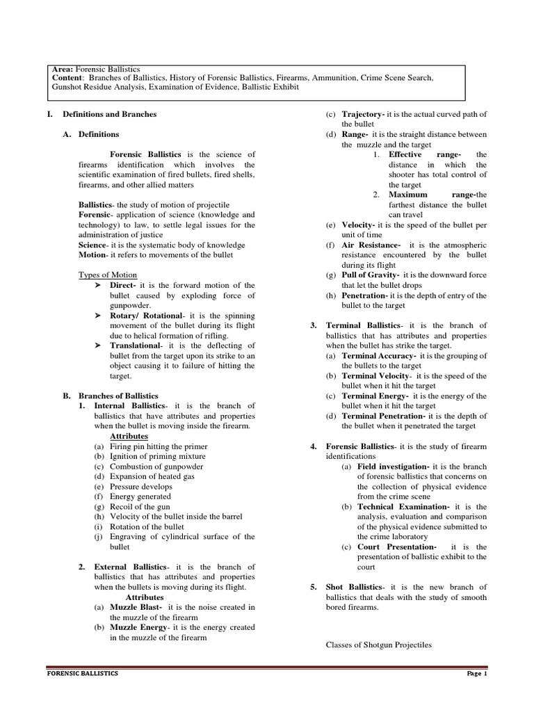 Forensic Ballistics Overview and Analysis | PDF | Gun Barrel | Firearms