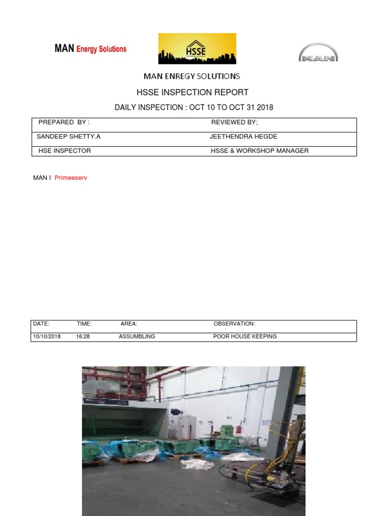 Weekly Inspection Report | PDF | Industrial Processes | Nature