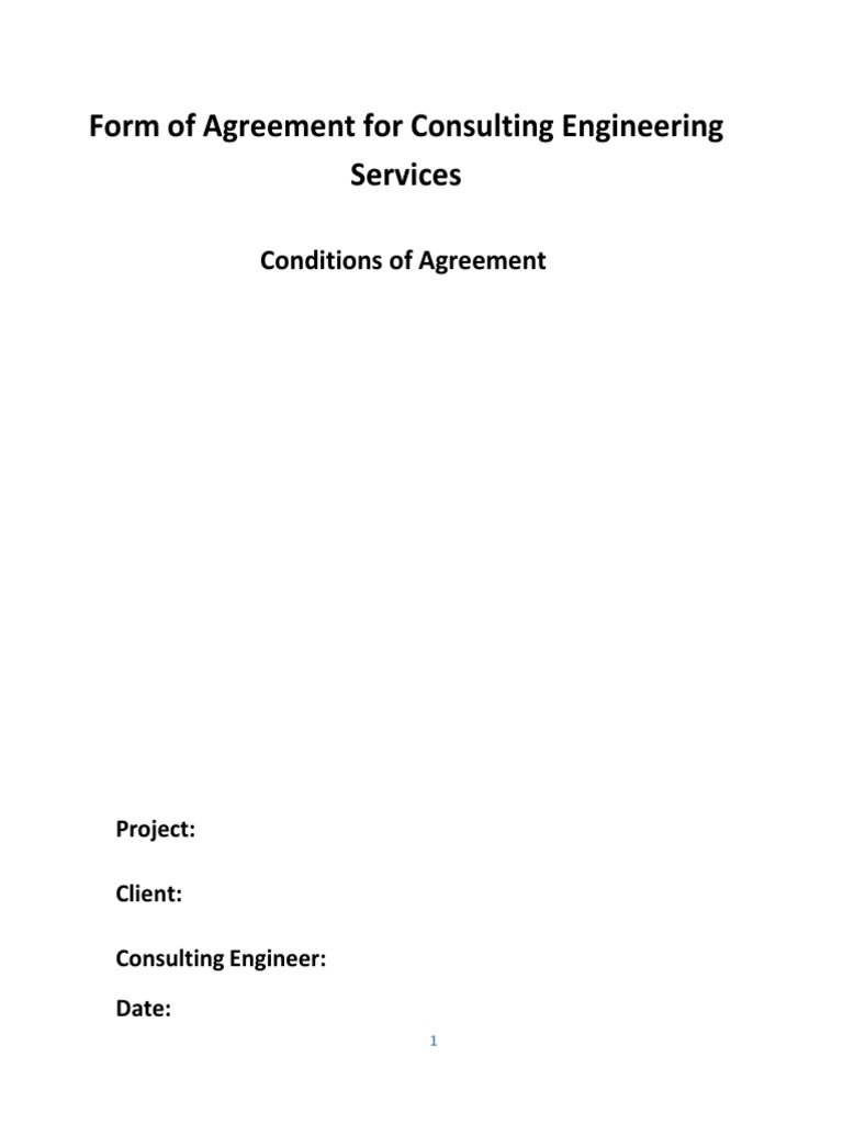 Form of Agreement For Consulting Engineering Service | PDF | Indemnity ...