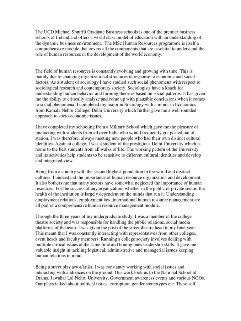 SoP Information Technology | Sociology | Employment