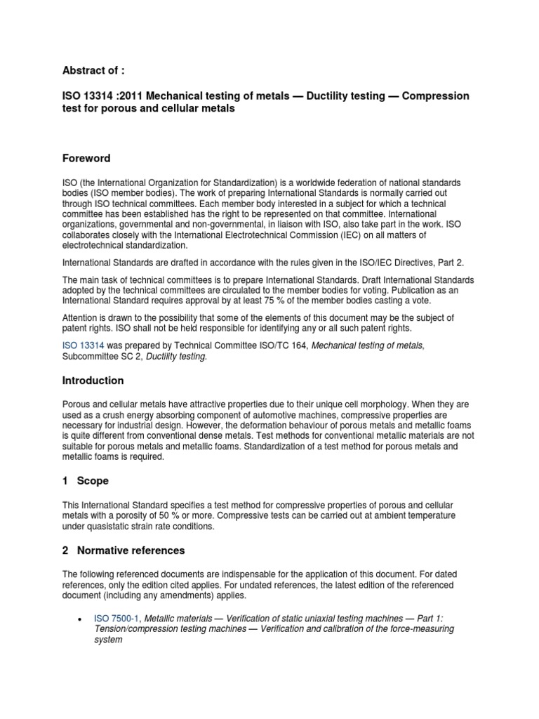 Standart Iso 13314 | PDF | Deformation (Engineering) | International ...