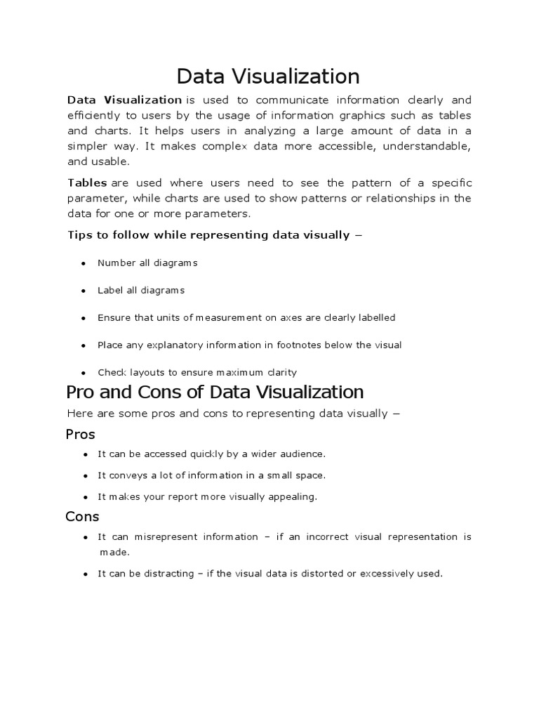 Data Visualization One Page | PDF