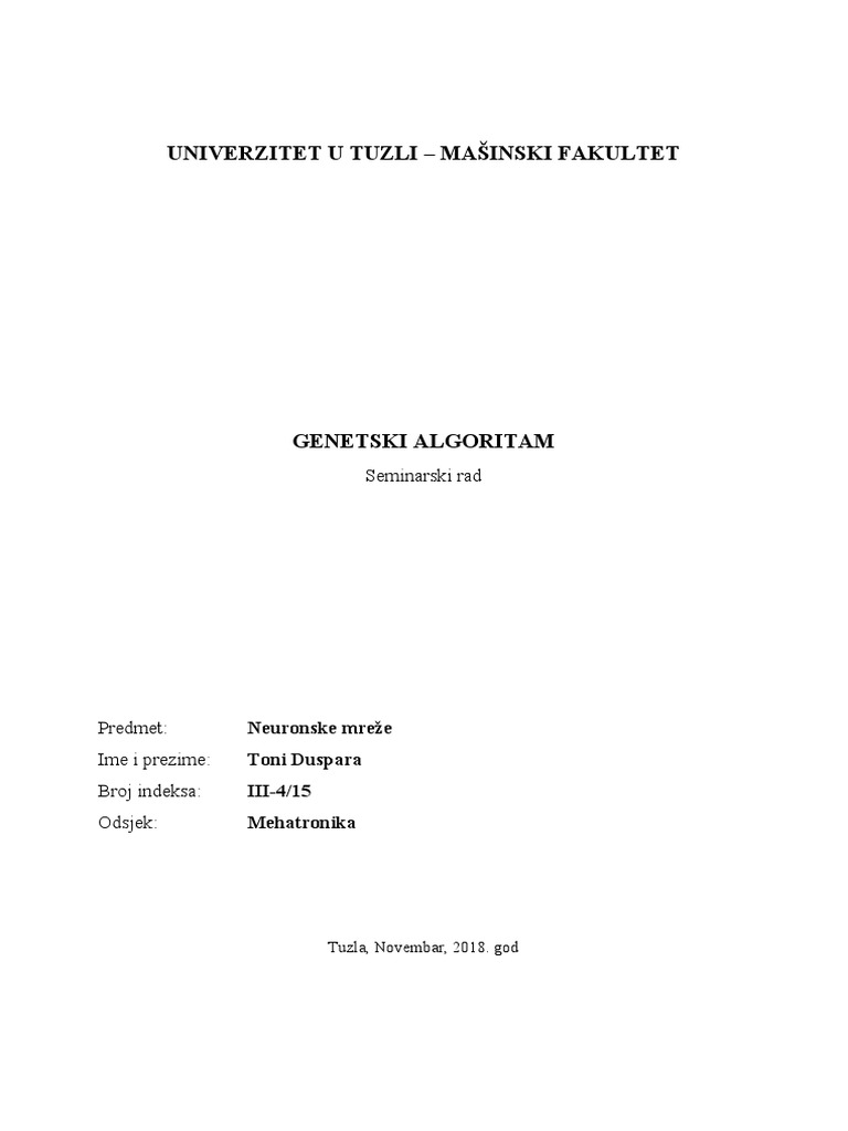 Genetski Algoritam | PDF