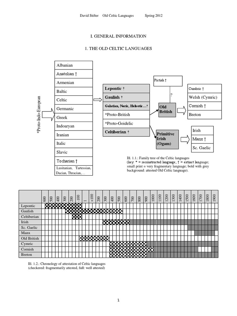 I. General Information: Lepontic Gaulish Old British | PDF | Celts | Verb