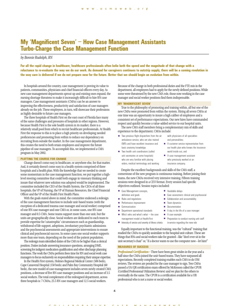 My Magnificent Seven' - How Case Management Assistants Turbo-Charge The ...