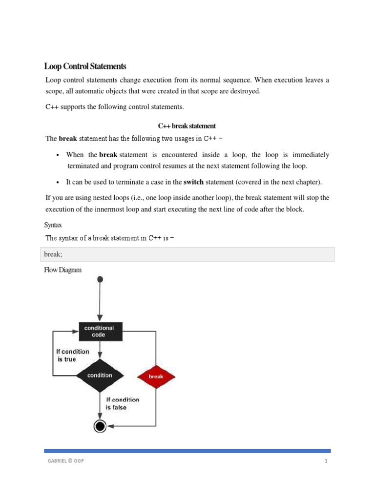 Loop Control Statements Pdf Control Flow Computer Programming
