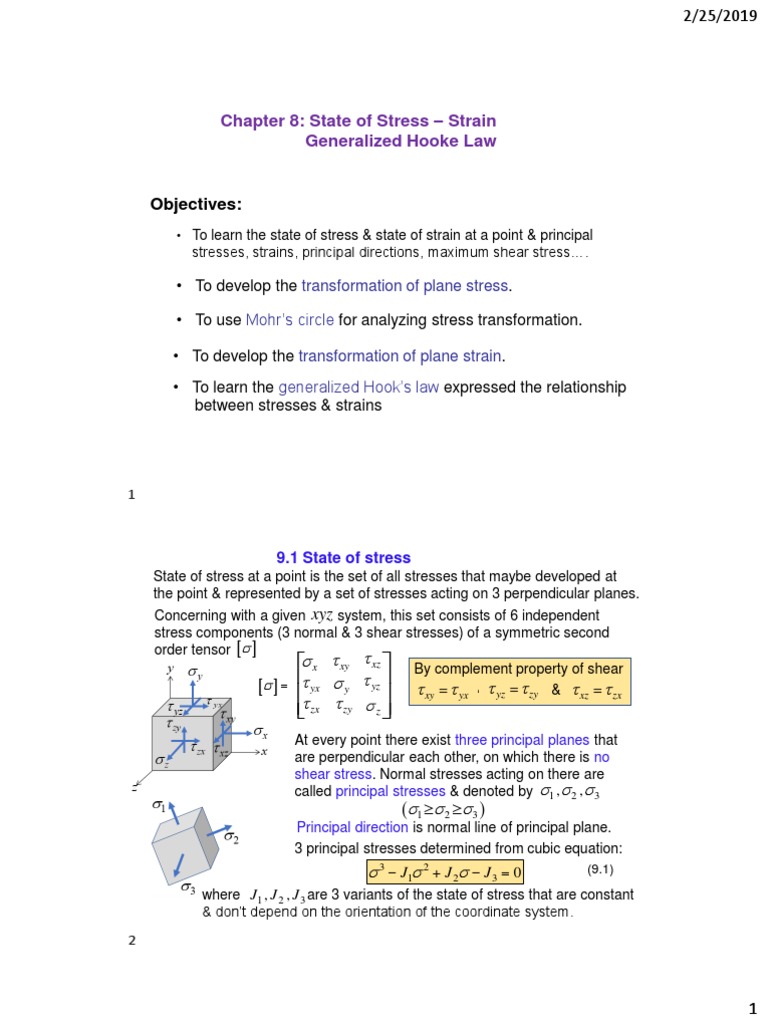 Analysis of Plane Stress and Strain Transformations Using Mohr's Circle | PDF | Stress ...