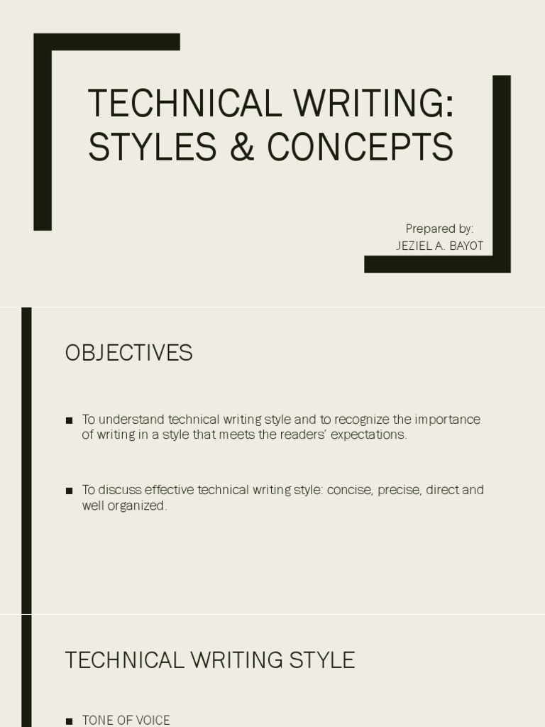 Technical Writing Styles & Concepts | PDF