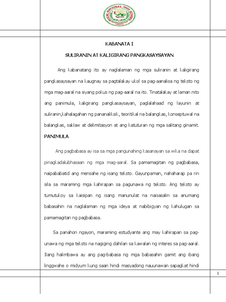 Komprehensibong Pagbasa Full Final | PDF