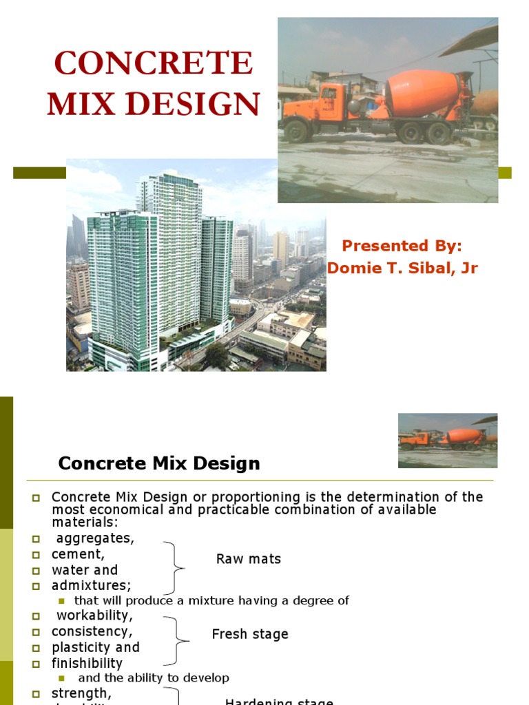 Concrete Mix Design Fundamentals | PDF | Concrete | Chemistry