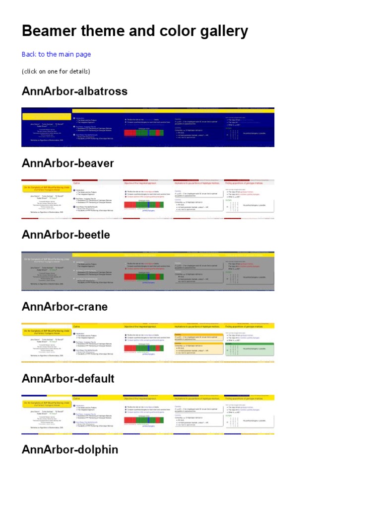 Beamer Theme and Color Gallery PDF | PDF