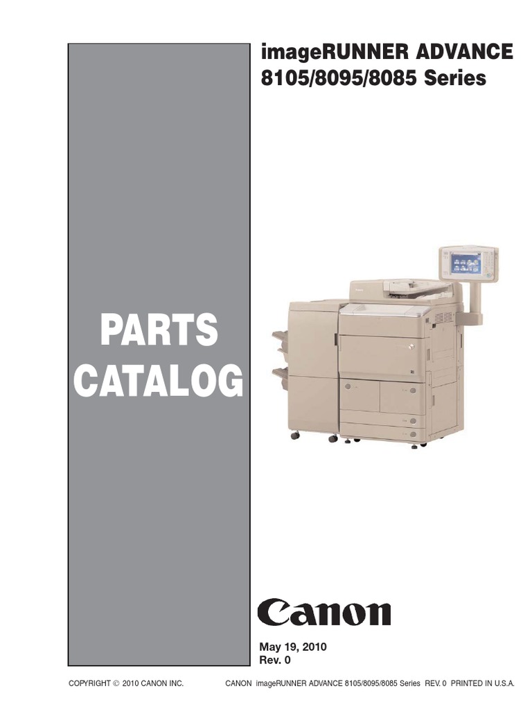 CANON imageRUNNER ADVANCE 8085, 8095, 8105 Series Parts List PDF | PDF ...