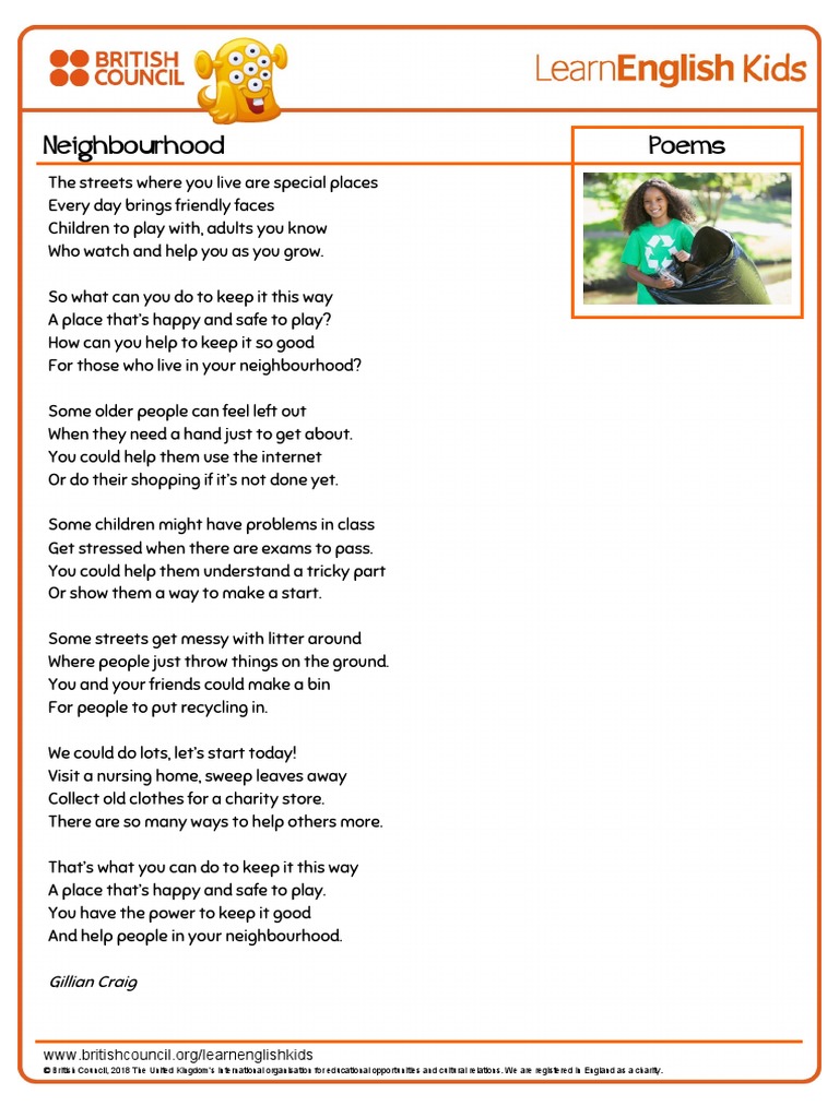 Poems Neighbourhood Transcript | PDF