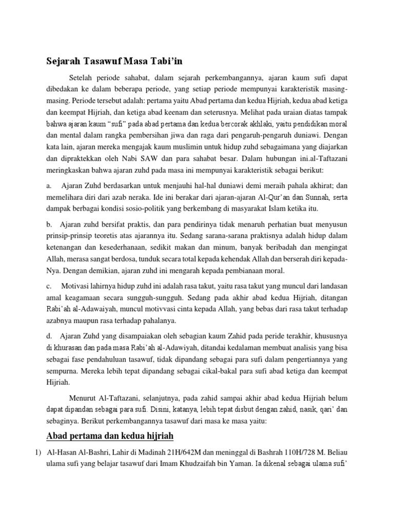 Sejarah Tasawuf Masa Tabi | PDF