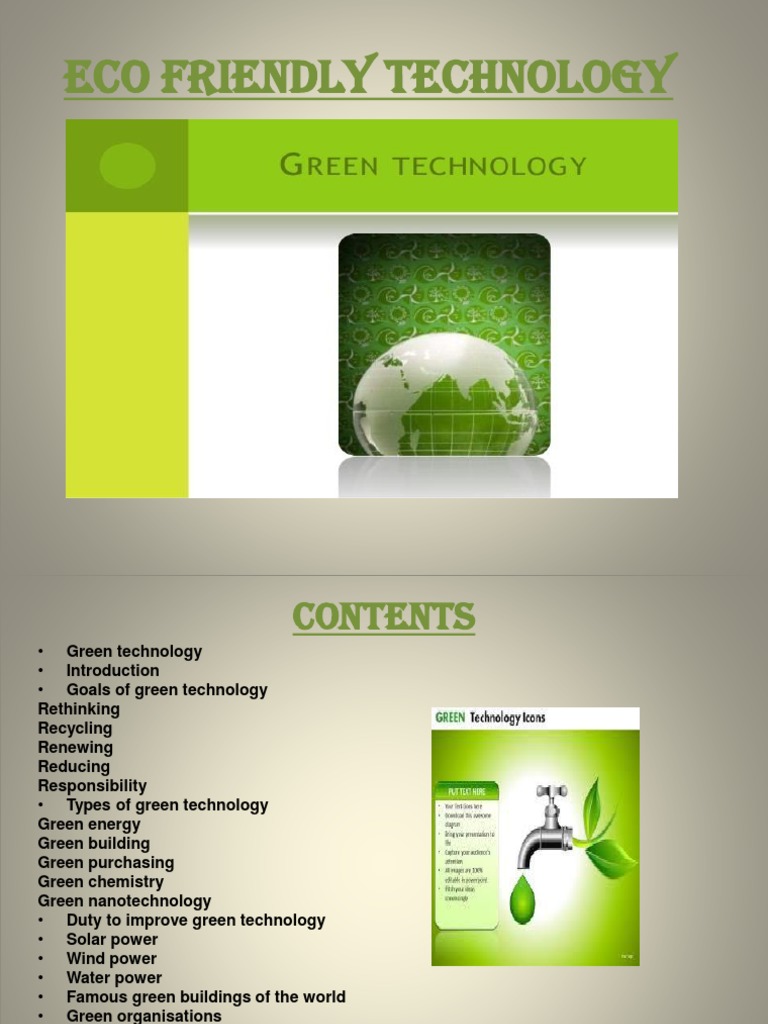 Eco Friendly Technology | PDF | Environmental Technology | Green Building