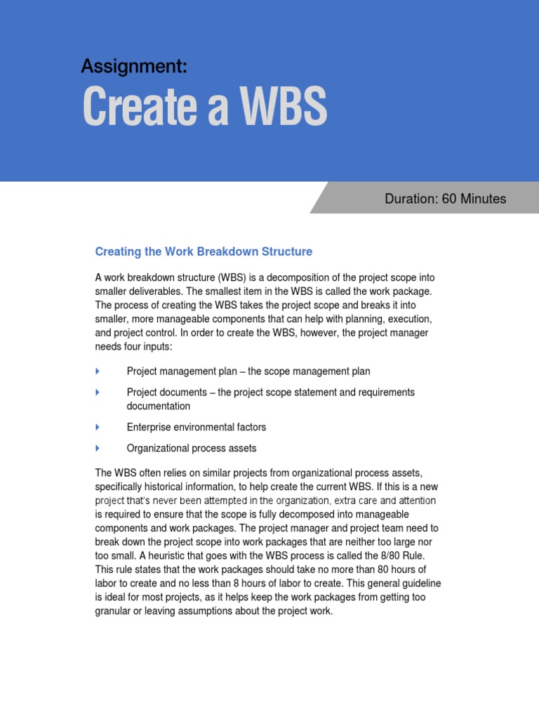 11 Create WBS PDF | PDF | Project Management | Computing