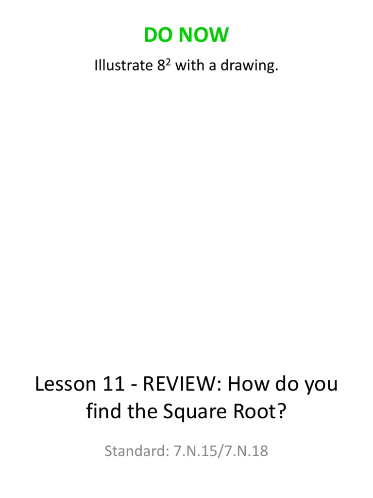 Lesson 11 - Review Square Root | PDF | Language Arts & Discipline ...