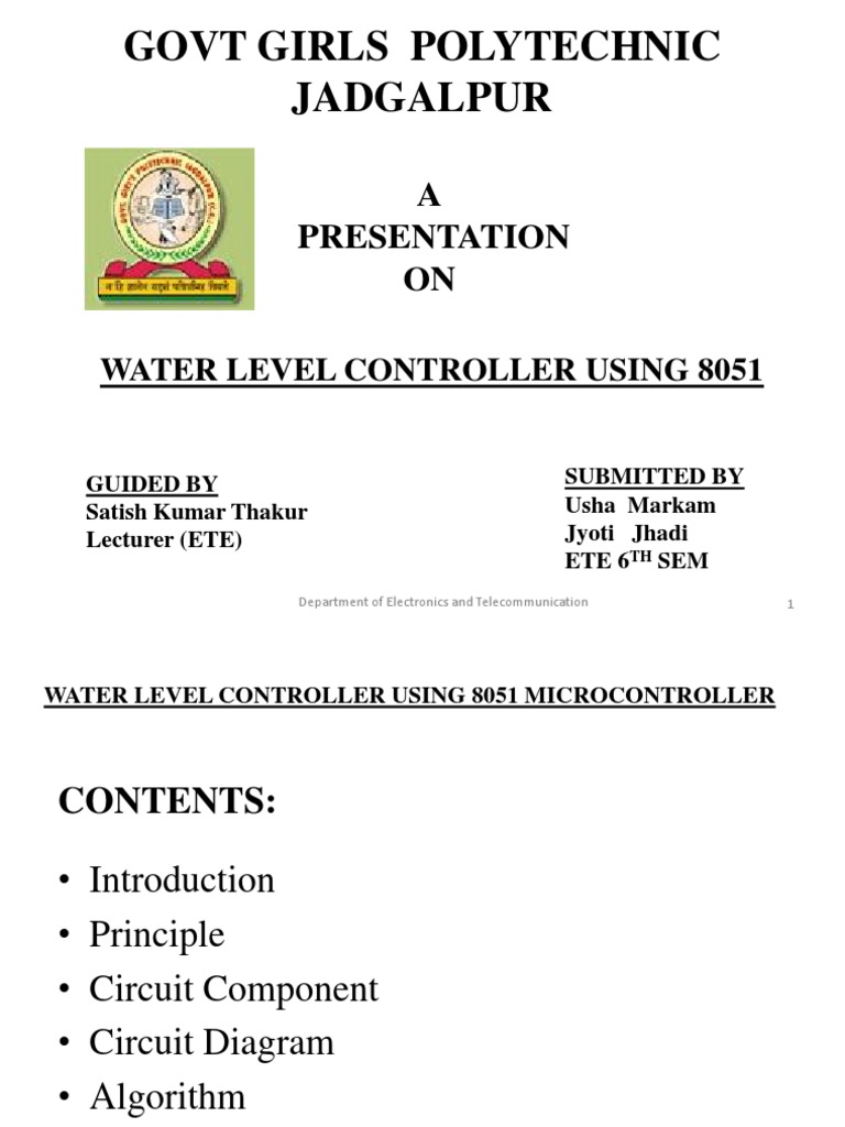 Major Project - Usha+jyoti 6 TH Sem (8051) | PDF | Electronics ...