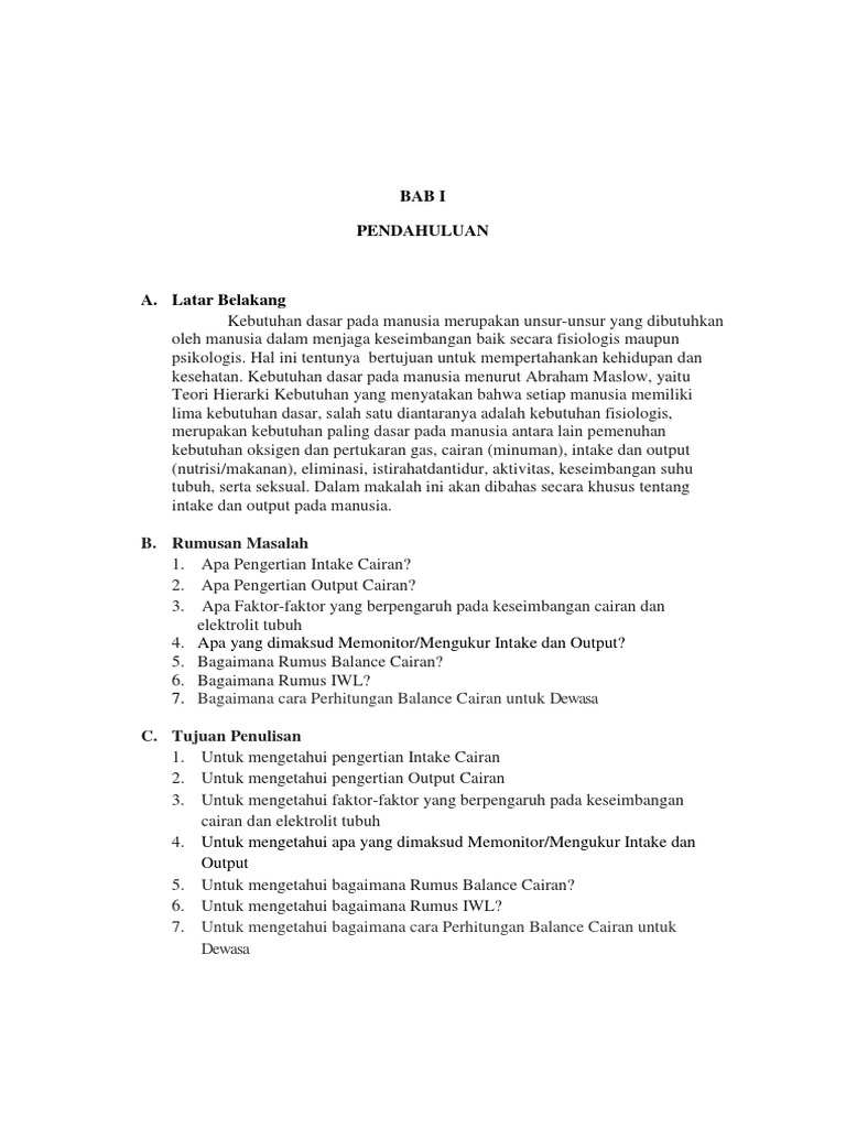 Rumus dan Penghitungan Balance Cairan | PDF | Kesehatan Holistik ...