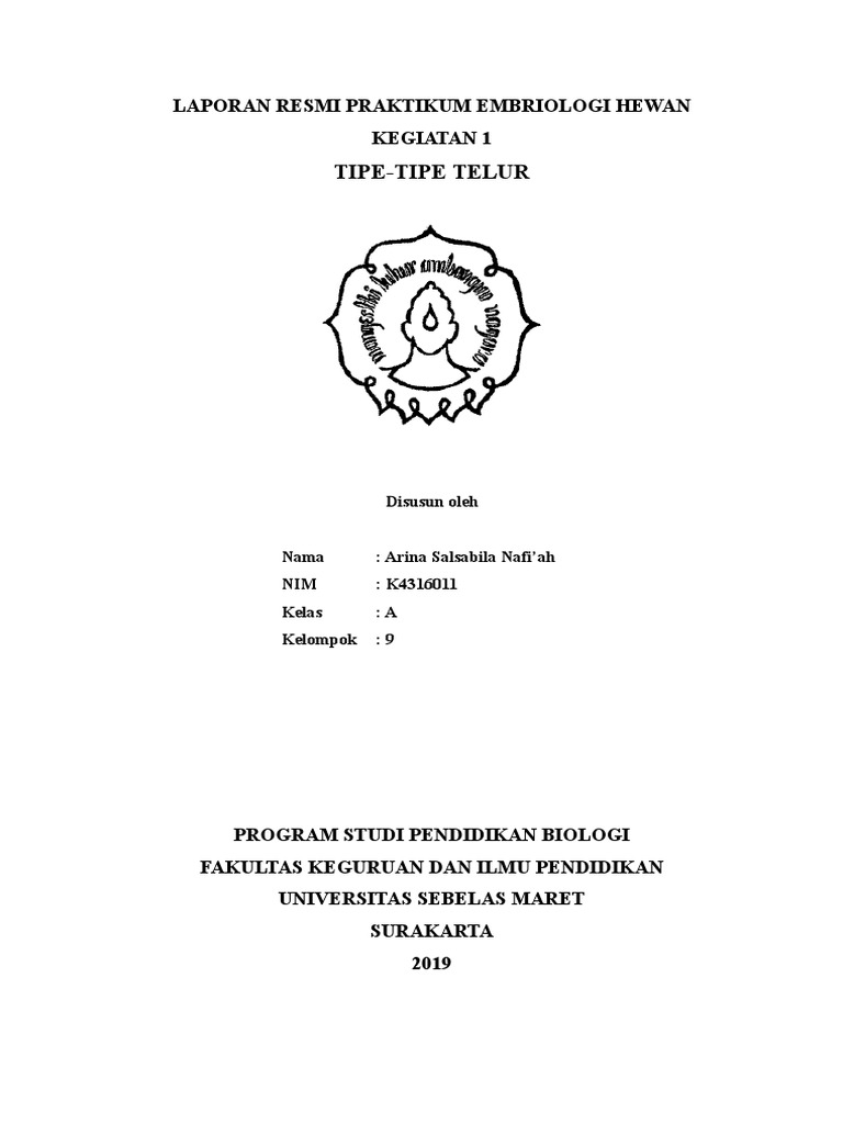 Laporan Praktikum Embriologi Hewan Tipe-Tipe Telur | PDF