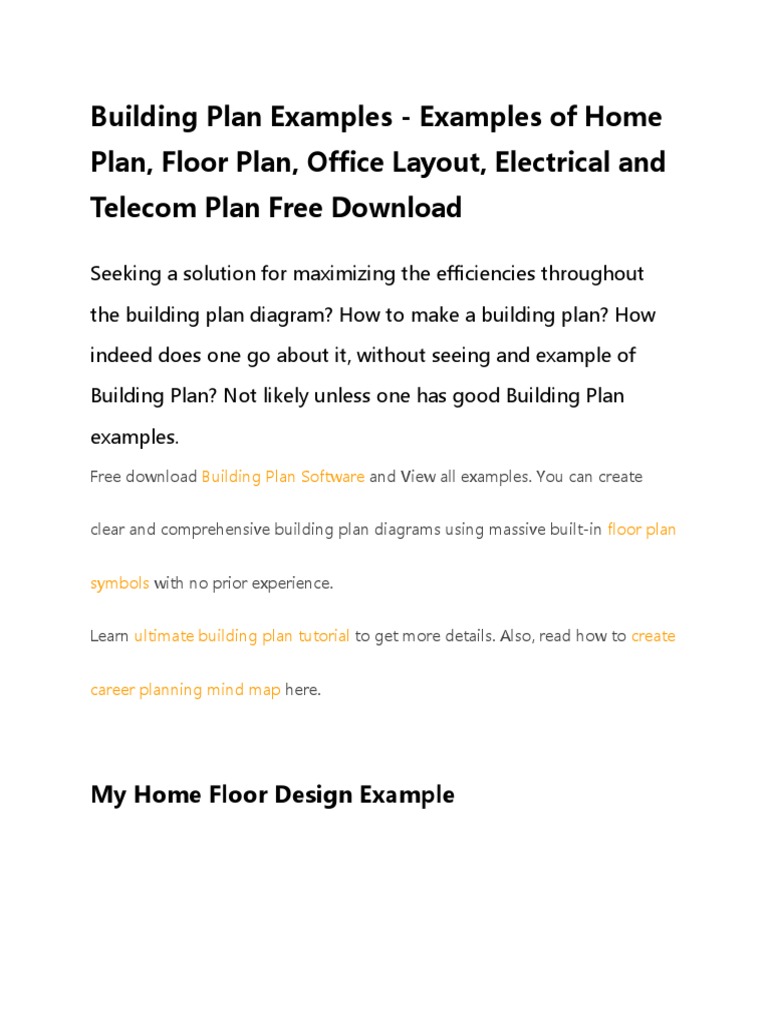 Building Plan Examples - Examples of Home Plan, Floor Plan, Office ...