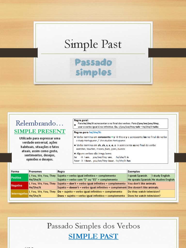 Aula 4 - Simple Past | PDF | Comunicação oral | Assunto (gramática)